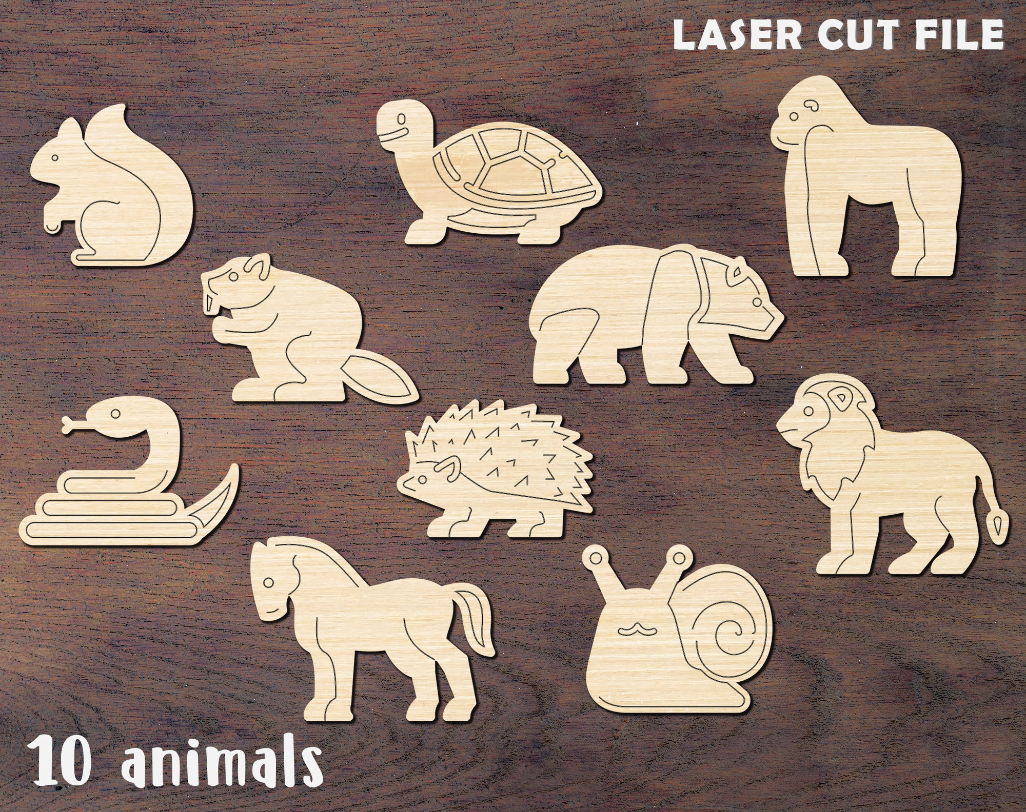 Toys Animals Glowforge SVG File Jigsaw Educational Puzzle - Laser Cut ...