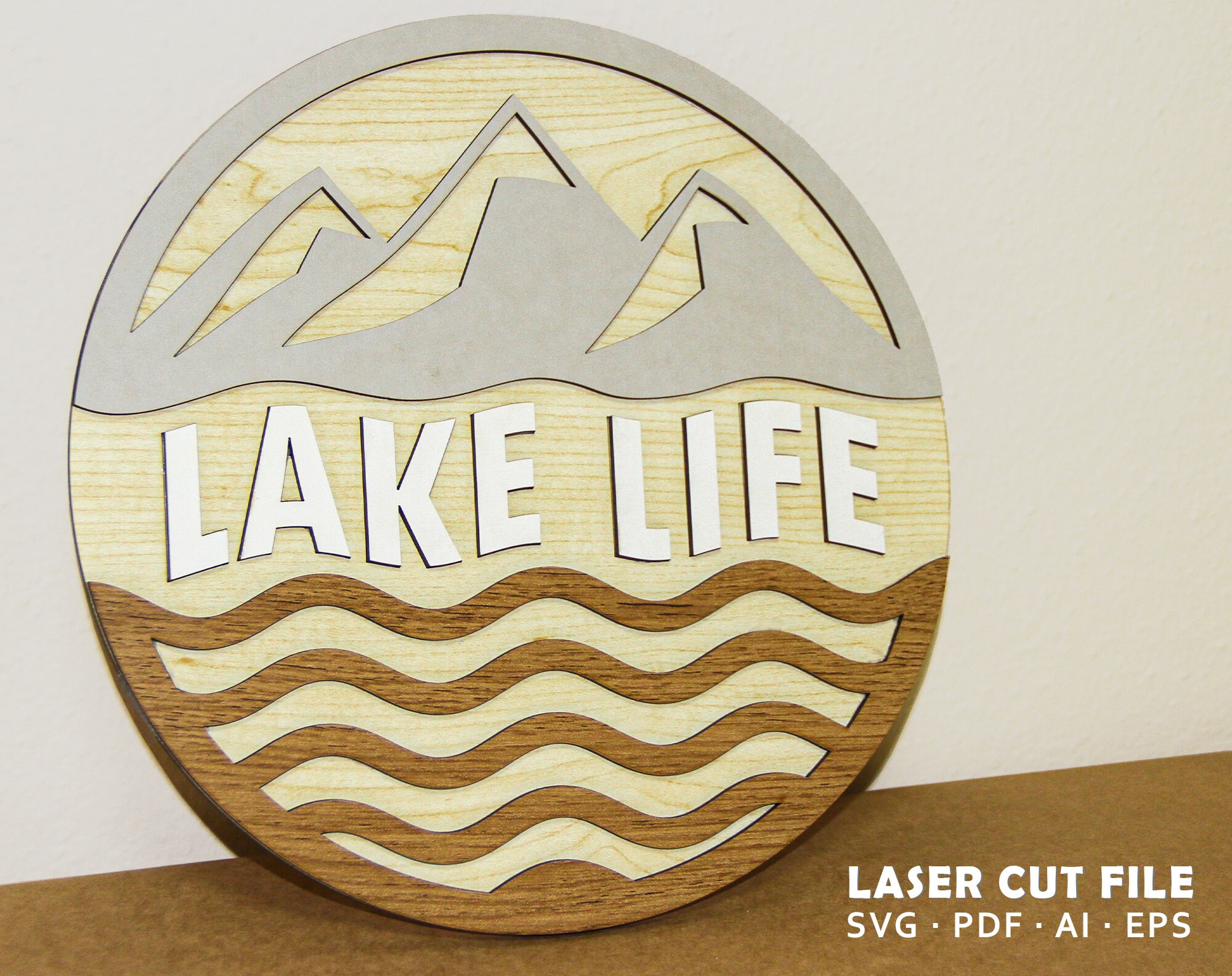Lake Life Sign SVG L Glowforge SVG File L Laser Cut Files DXF | Etsy