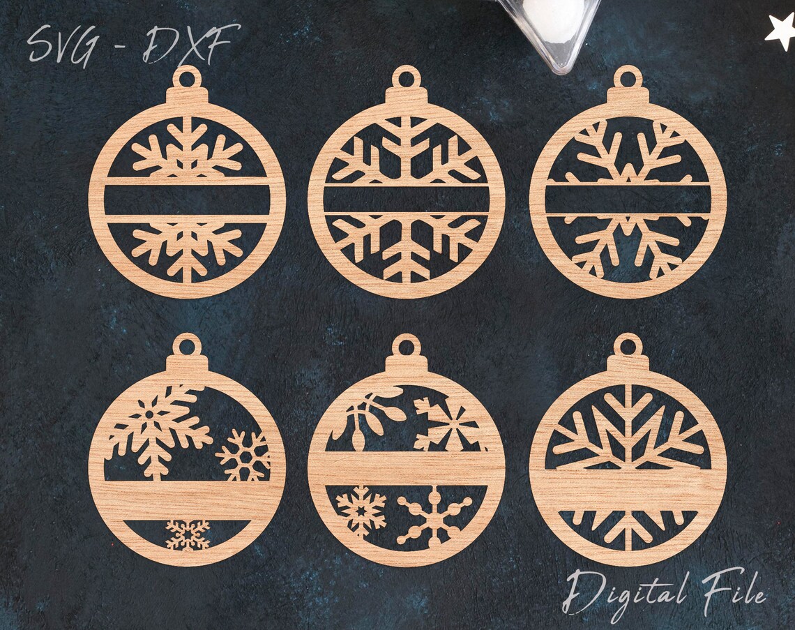 Split Snowflake SVG Files Personalized Snowflake Bundle SVG - Etsy