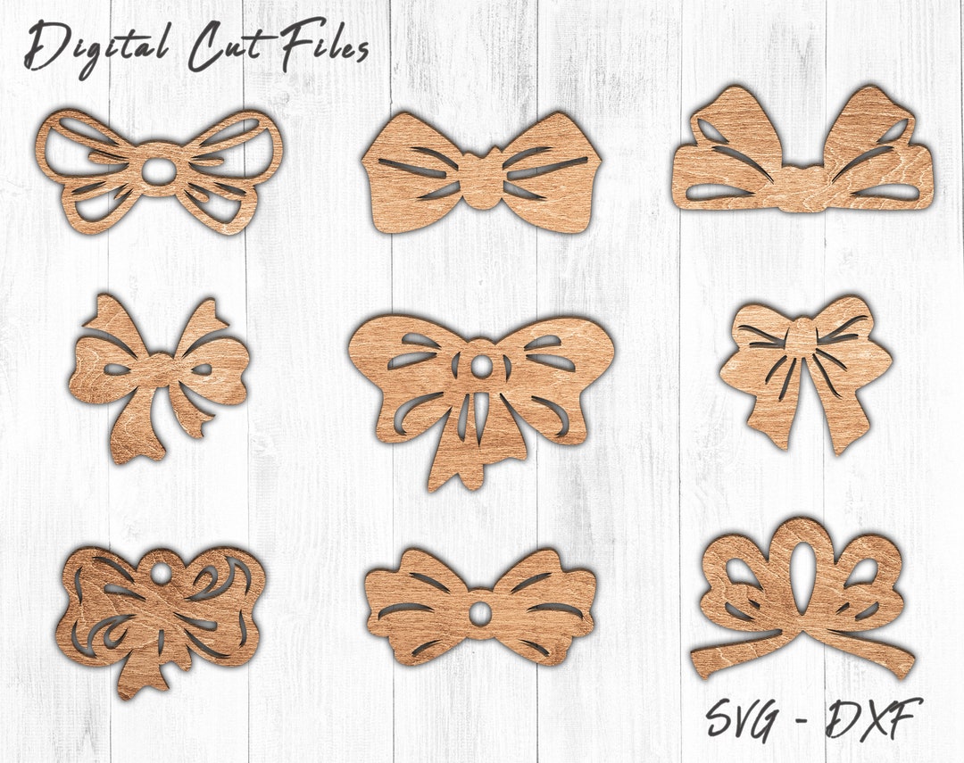 Bow 3D SVG for Laser Files, Glowforge SVG Files, Bow SVG, Bow Cut Files ...