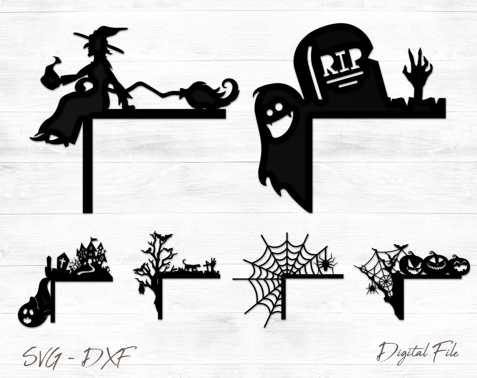 Halloween Door Corner SVG Laser Cut File, Spooky Decor (digital File ...