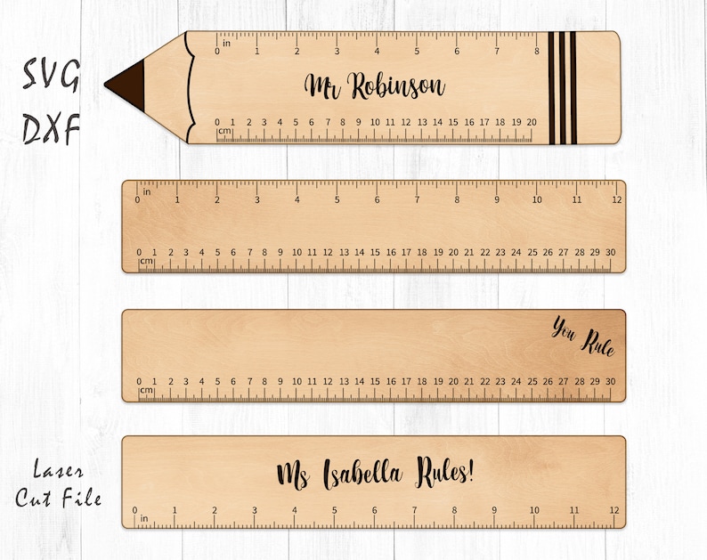 Lineal Laser Cut Dateien, 30 cm 12 Zoll (svg, dxf, pdf, ai, eps Digital ...