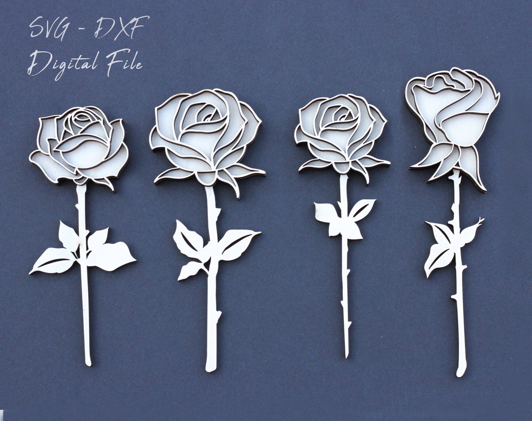 Floral SVG, Roses Laser Cut File, Roses SVG, Glowforge Files, Flower ...
