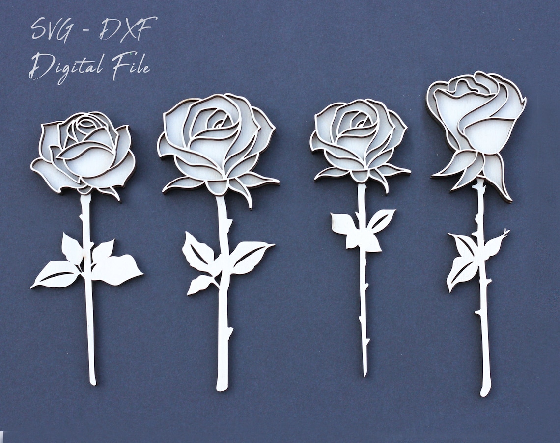 Svg floral Fichier découpé au laser roses Fichiers SVG | Etsy France