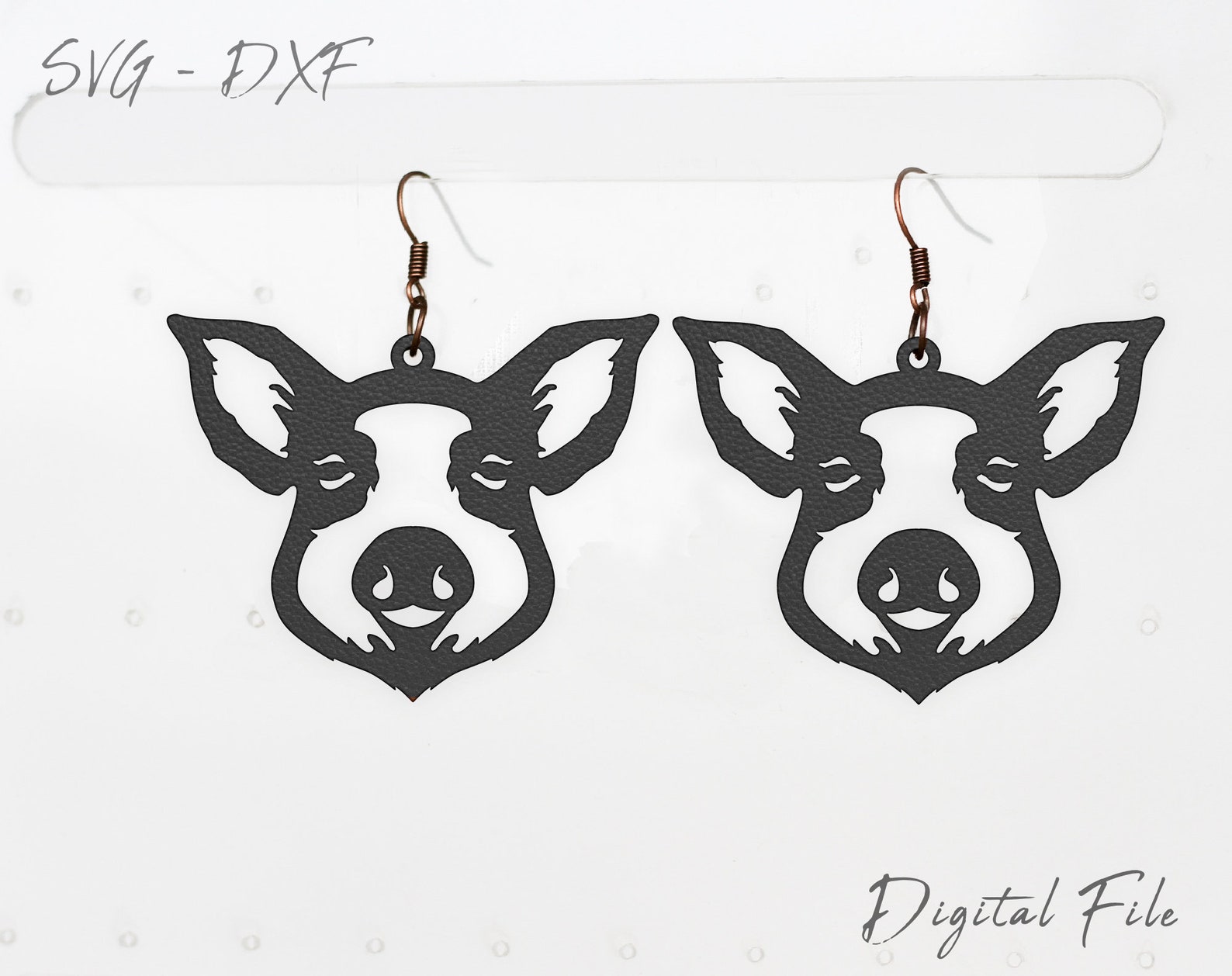 Pig Earrings SVG L Pig Head SVG L Laser Cut Files L Farm - Etsy
