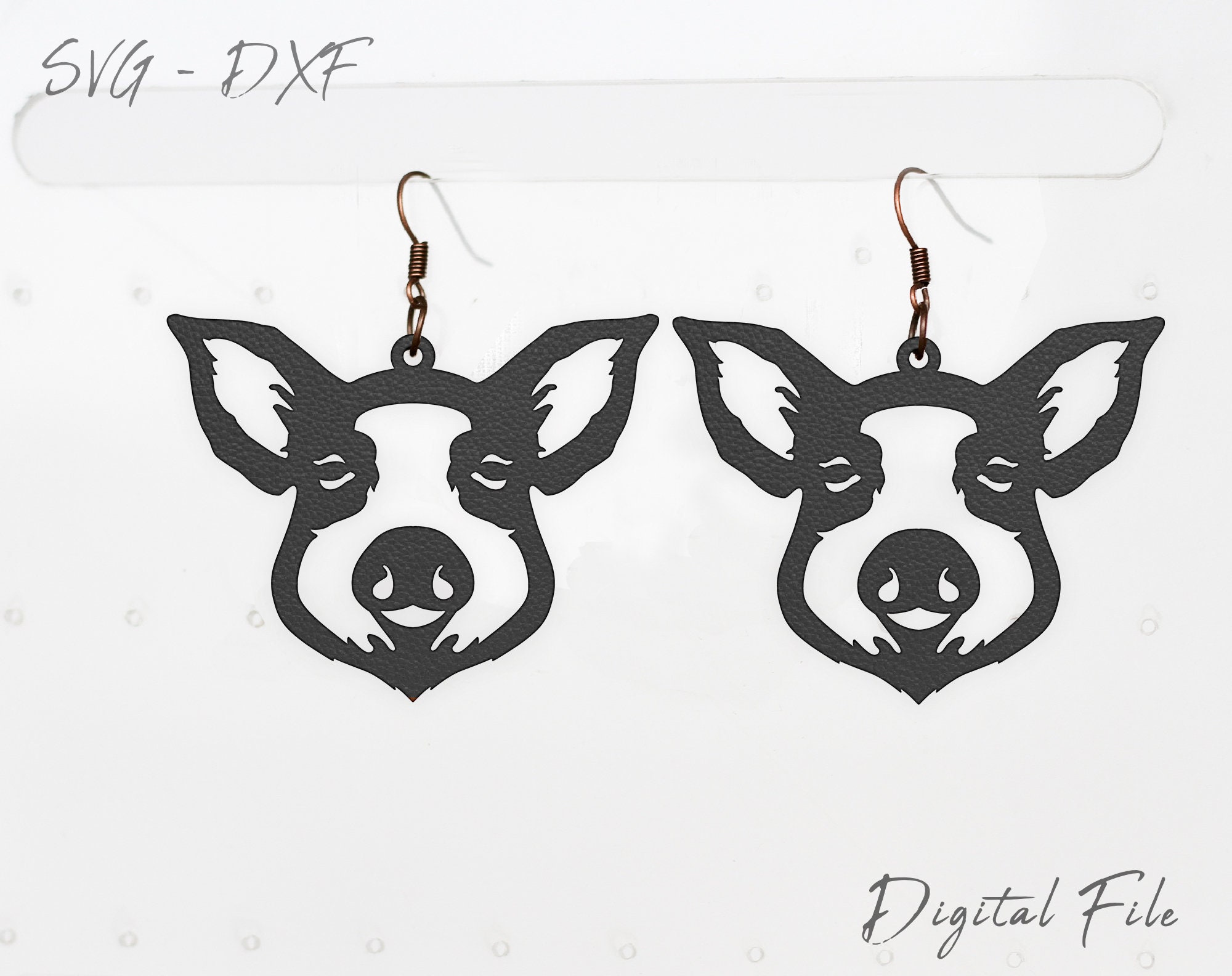 Pig Earrings SVG L Pig Head SVG L Laser Cut Files L Farm - Etsy