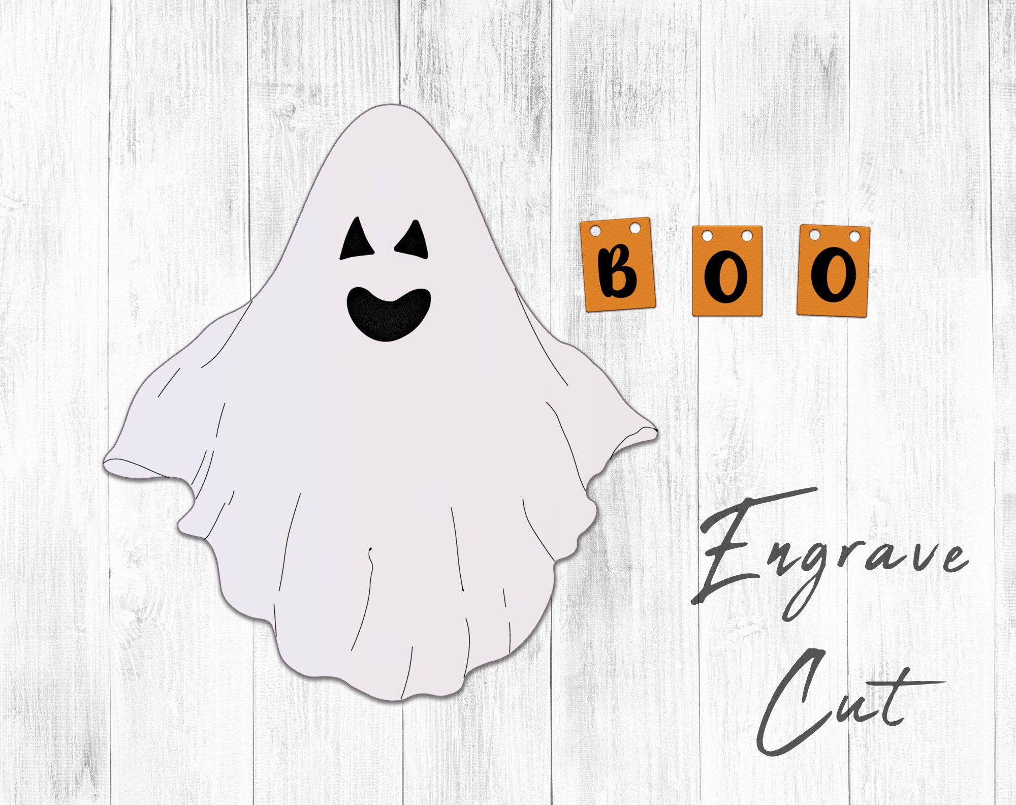 Ghost Door Sign SVG L Glowforge Halloween SVG Files L Laser Cut ...
