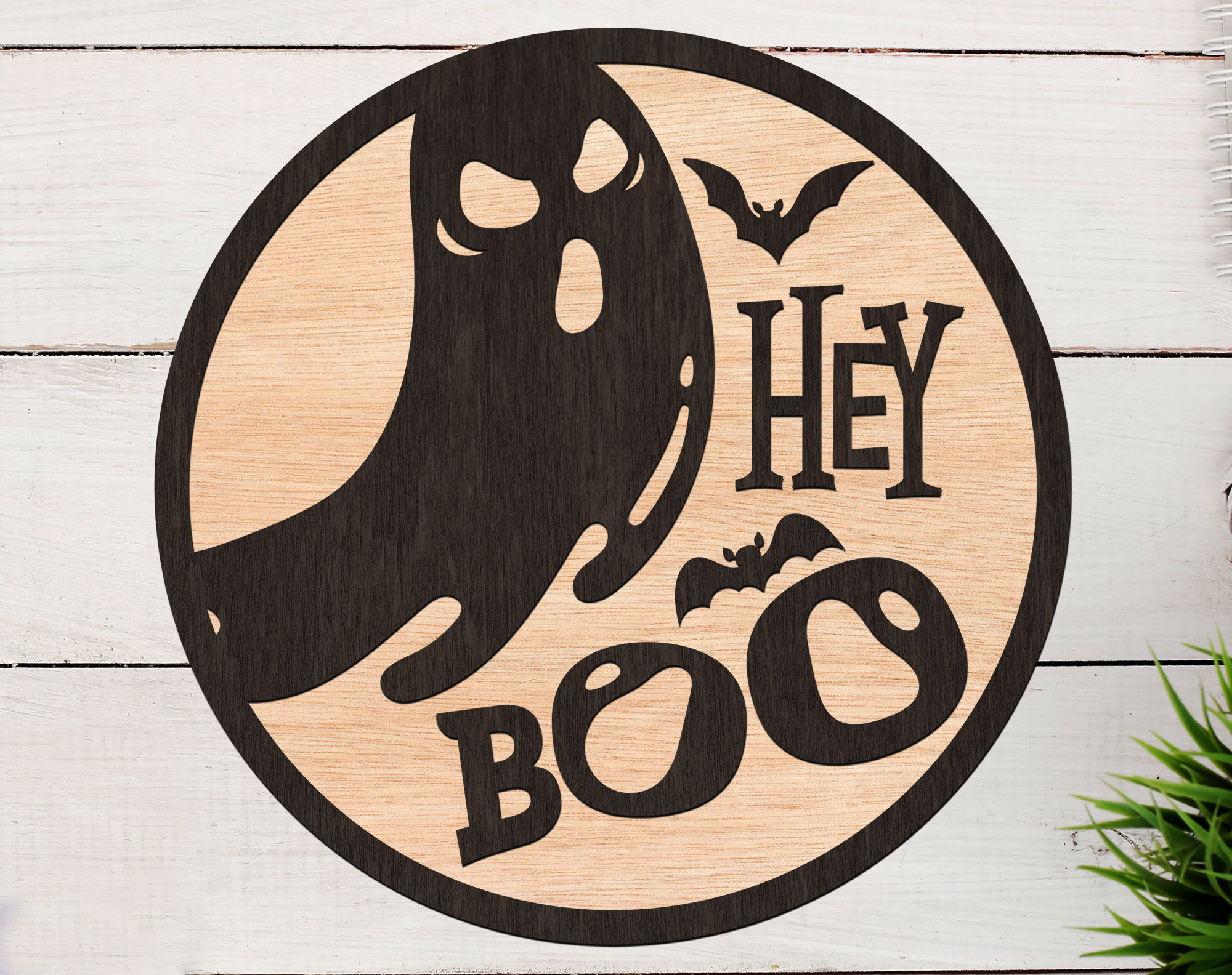 Hey Boo SVG halloween sign svg Glowforge svg files Laser | Etsy