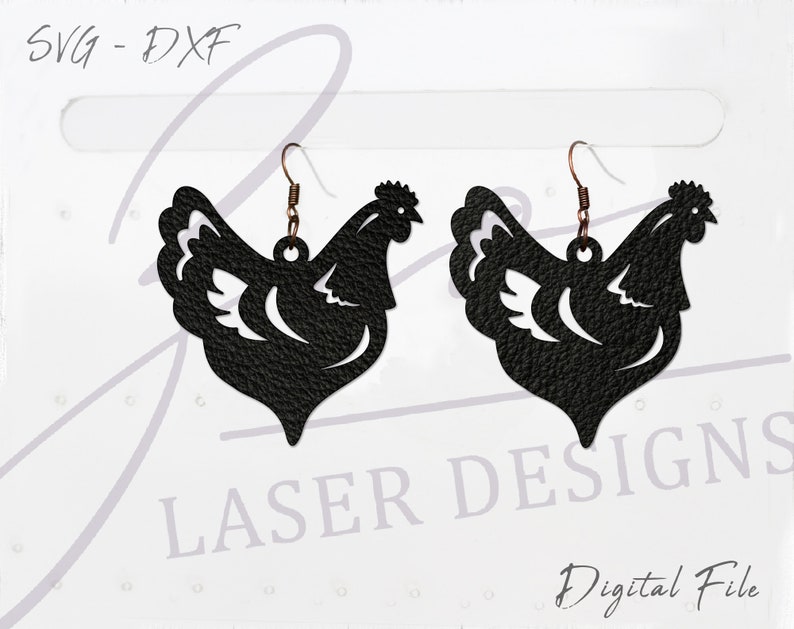 Chicken Earrings SVG Cut File Farmhouse Animals Earrings - Etsy