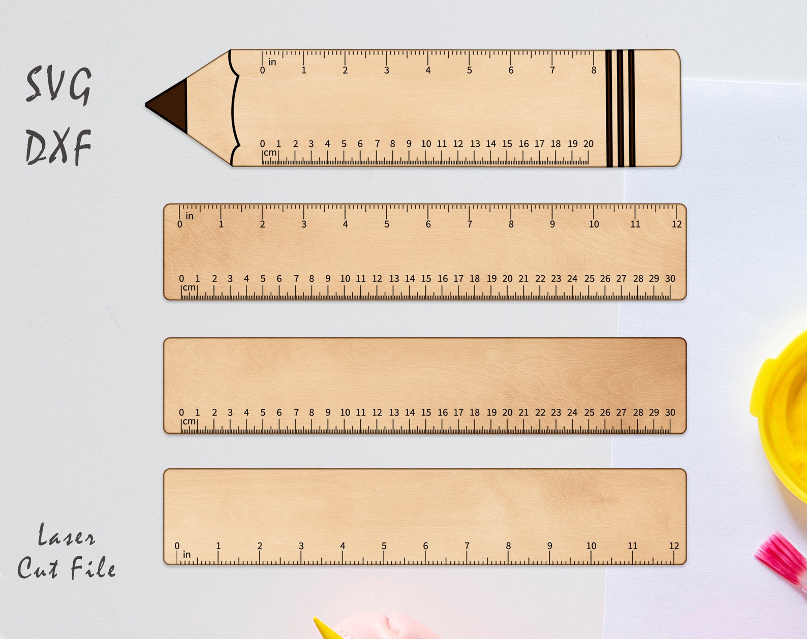 Ruler Laser Cut File L Centimeters and Inches L Glowforge - Etsy New ...