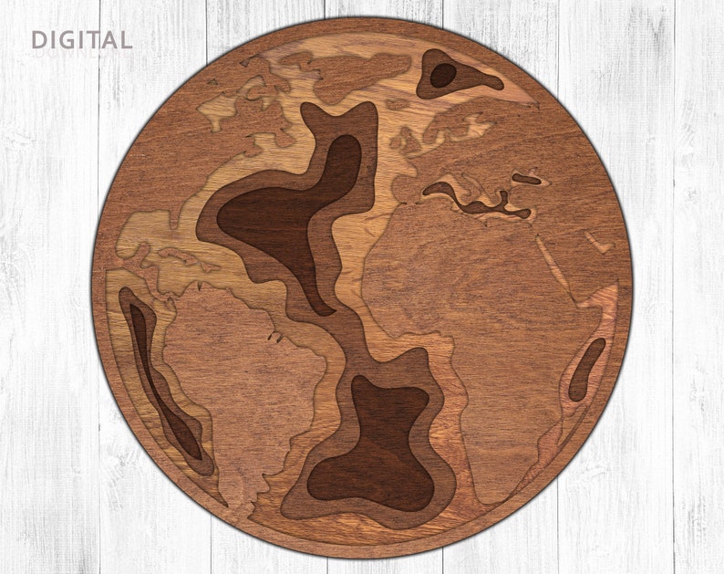 Glowforge Svg Files for Dxf Multilayer Svg World Globe Laser - Etsy