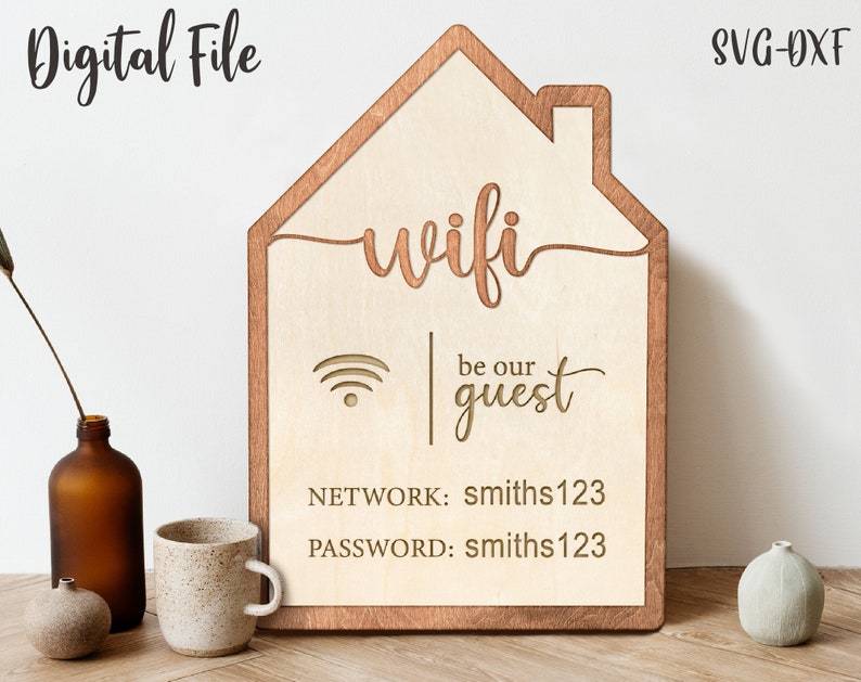 Wifi Sign SVG L Be Our Guest Home Wifi Sign Glowforge SVG - Etsy