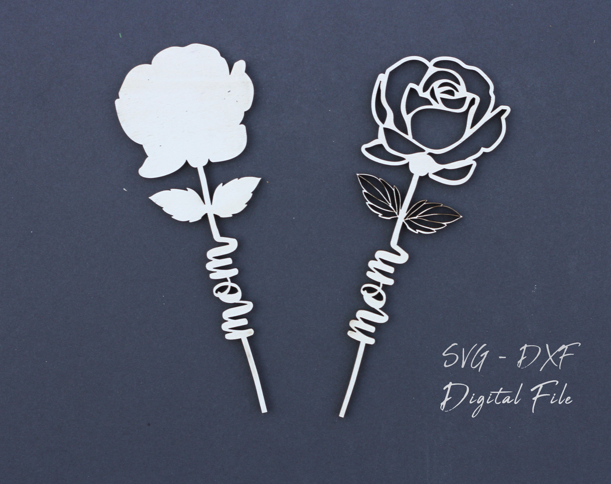 Rose Flower SVG Mother's Day Glowforge Files Laser Cut - Etsy