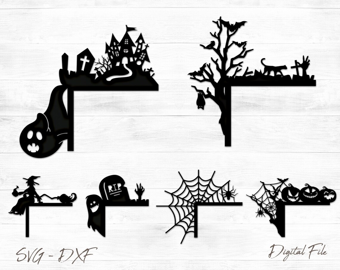 Halloween Door Corner SVG Laser Cut File, Spooky Decor (digital File ...
