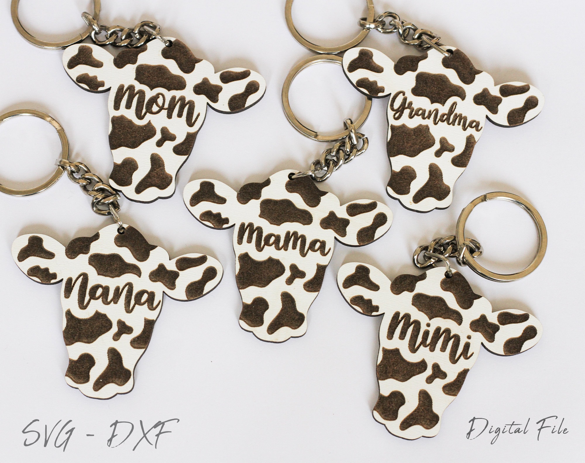 Cow Keychain SVG L Glowforge Keychain Files L Laser Cut Files - Etsy