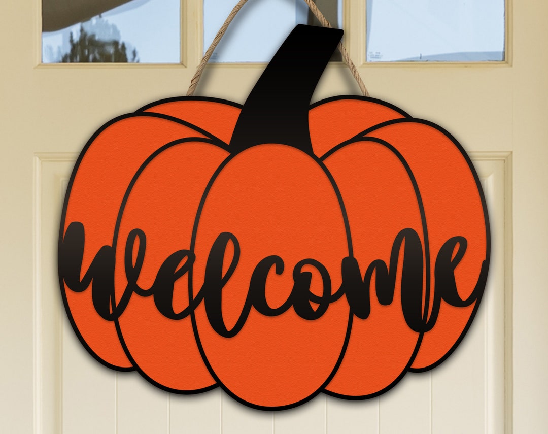 Pumpkin Welcome Sign 3D Laser Cut File (SVG, DXF, PDF) - Etsy