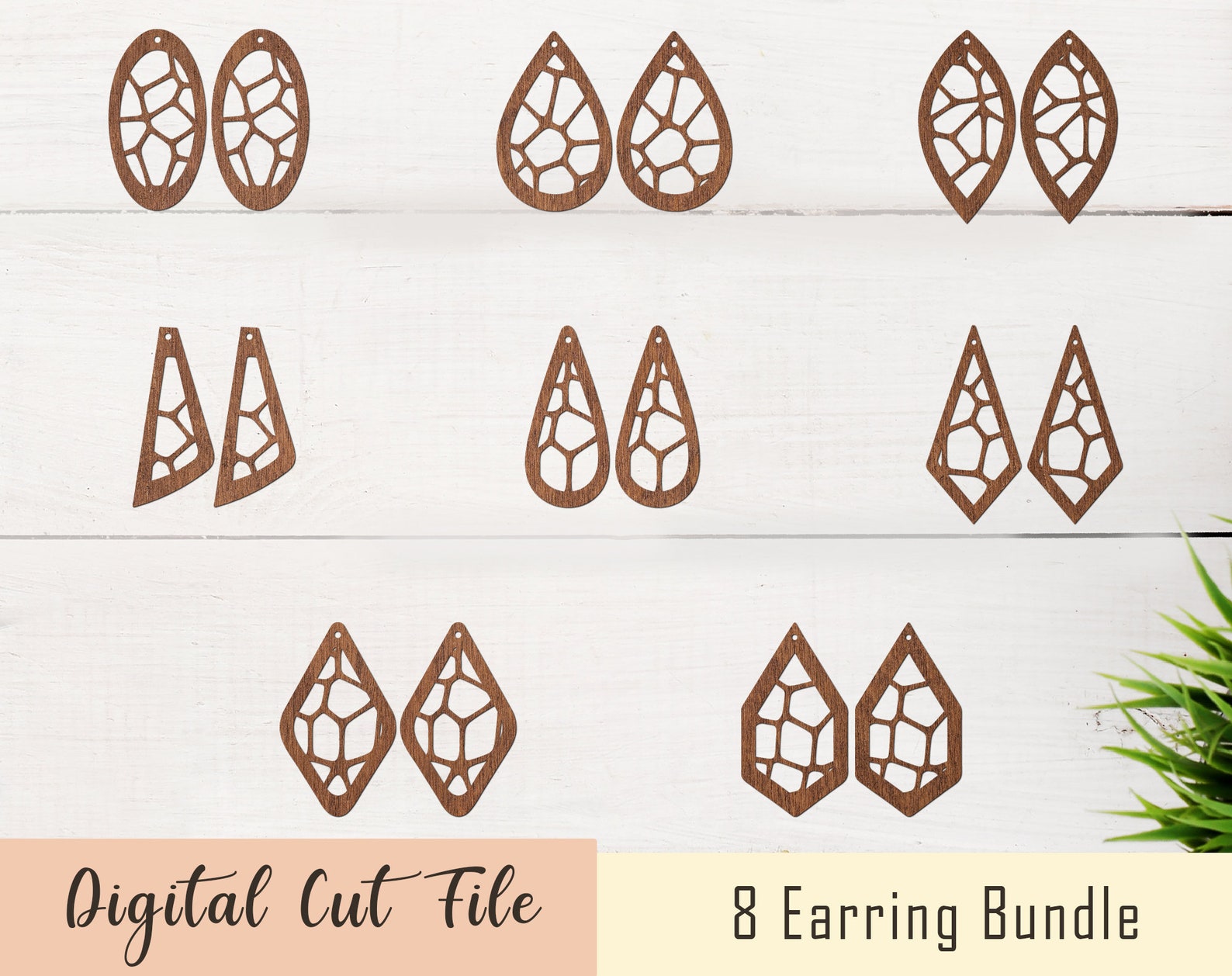 Patterned Earring Bundle Svg Glowforge Earring Files Earring - Etsy