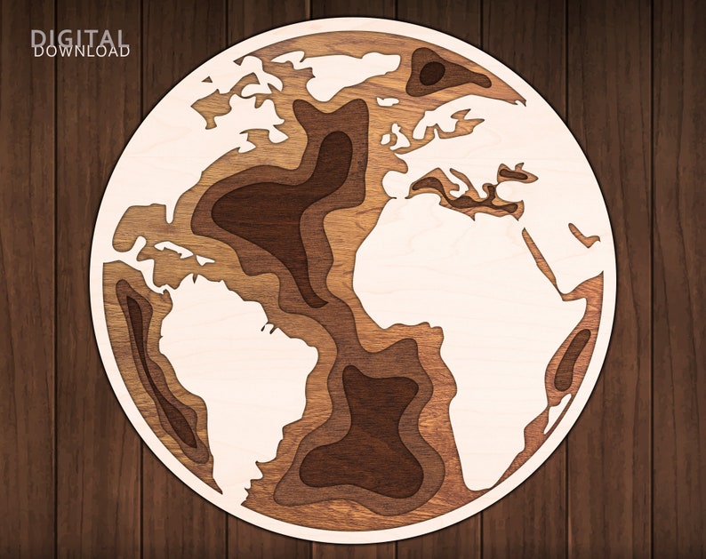 Glowforge Svg Files for Dxf Multilayer Svg World Globe Laser - Etsy