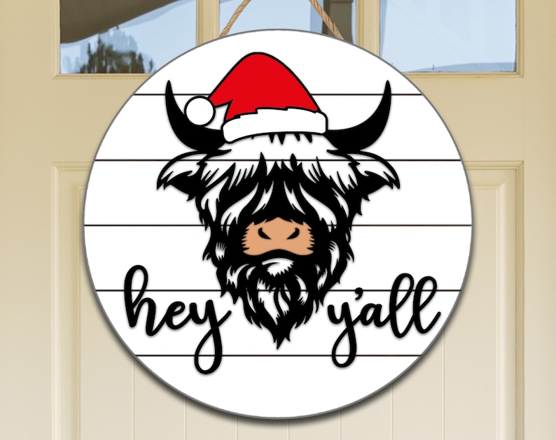Hey Y'all Highland Cow Christmas SVG Glowforge Christmas - Etsy Hey Y'all Highland Cow Christmas SVG Glowforge Christmas - Etsy