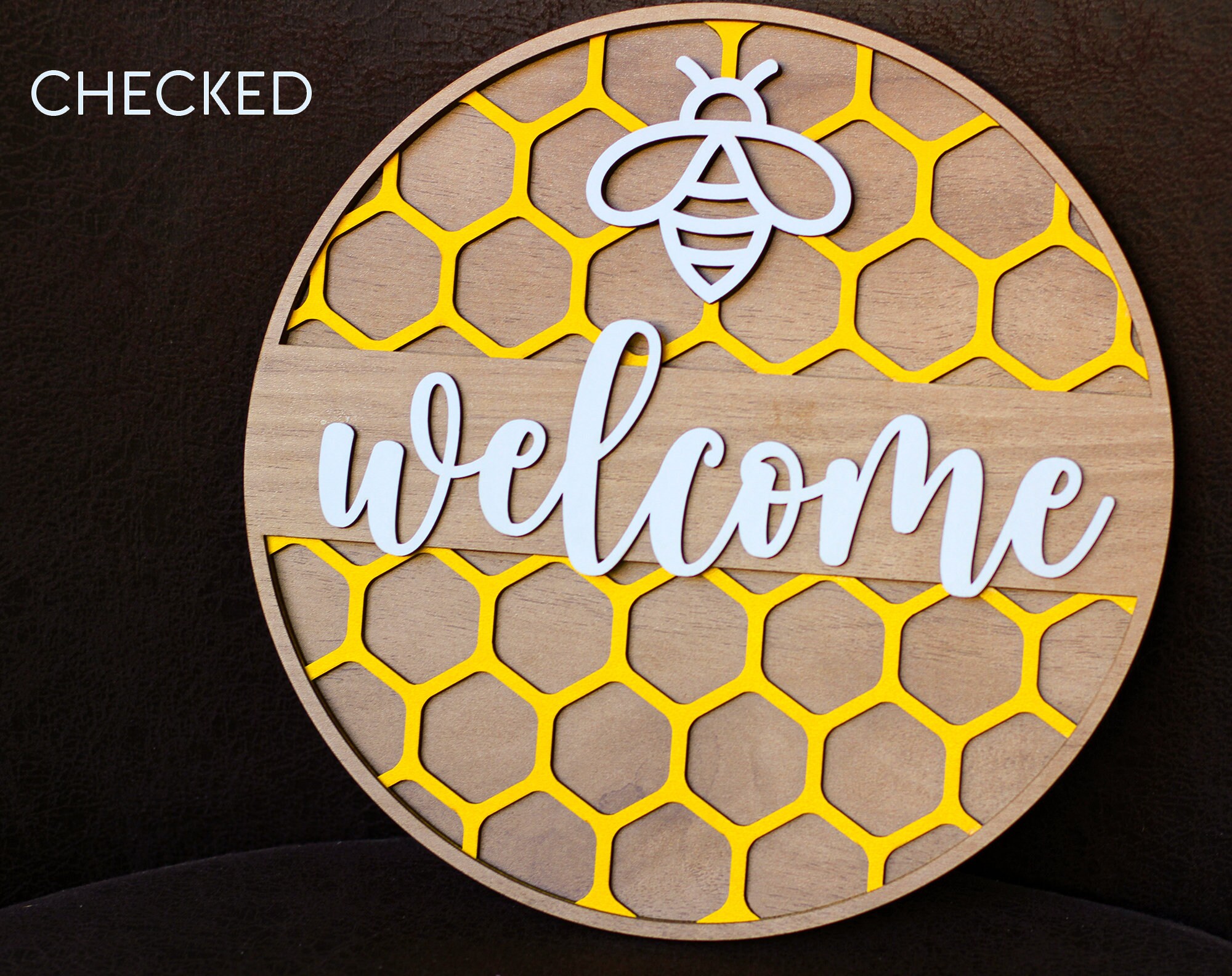 Welcome Sign SVG L Glowforge Files L Bee Welcome SVG L - Etsy