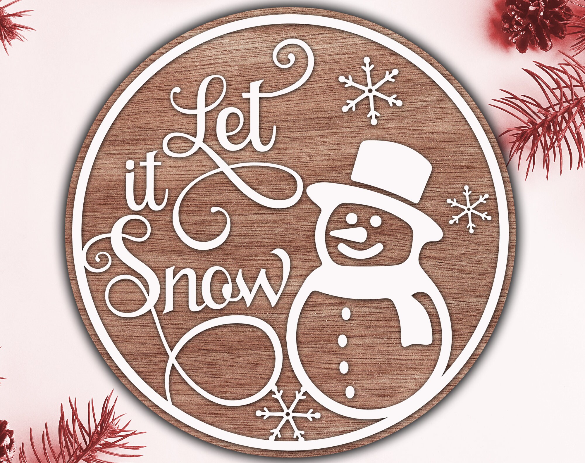 Christmas Sign SVG Let It Snow DXF L Winter Sign Svg L - Etsy