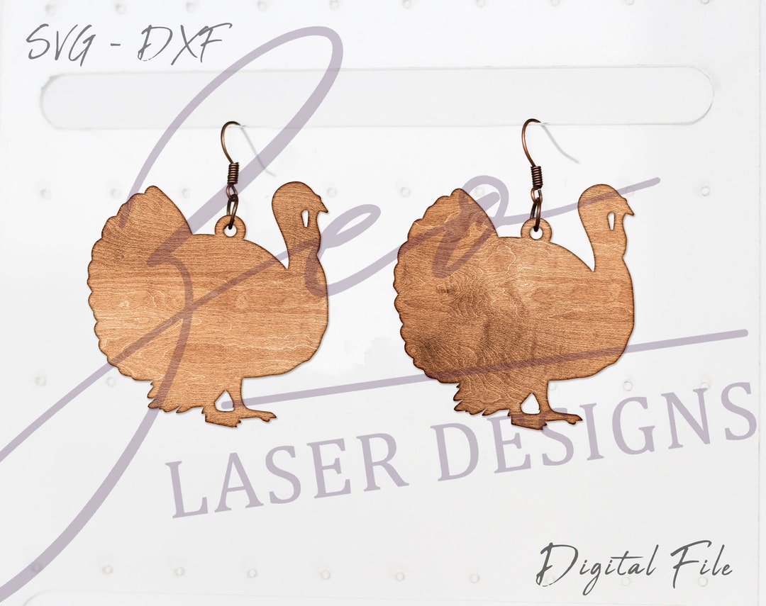 Turkey Earrings SVG File, Farmhouse Animal Design (digital Download) - Etsy