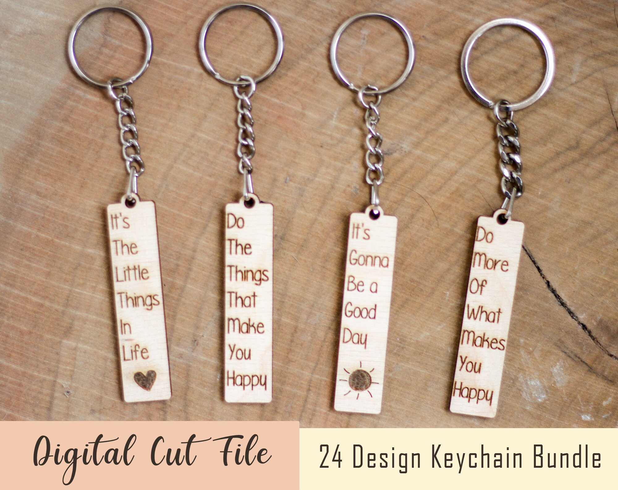 24 Motivational Keychain SVG Glowforge Files Inspirational - Etsy