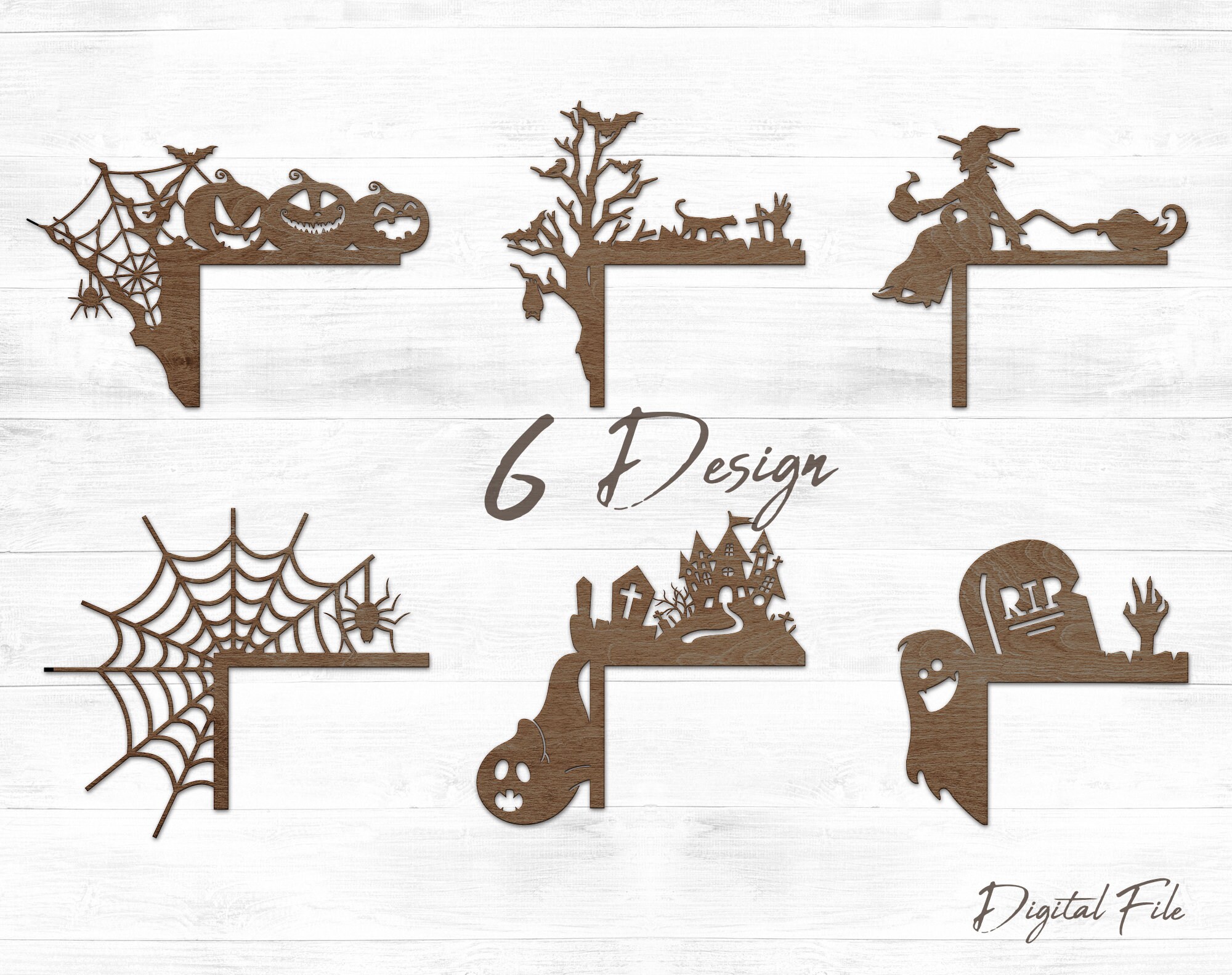 Halloween Door Corner SVG Laser Cut File, Spooky Decor (digital File ...