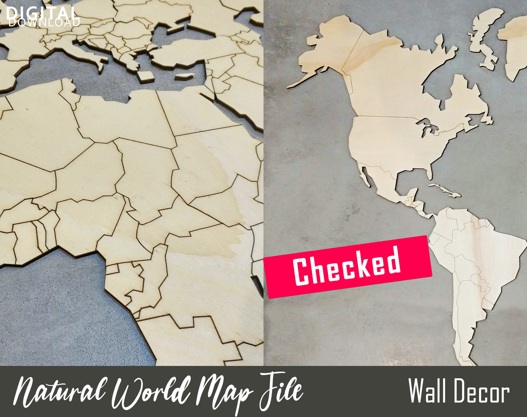 World Map file SVG I glowforge svg files world map Laser Cut | Etsy