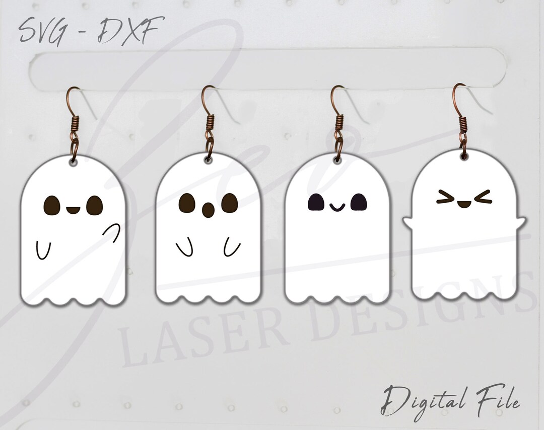 Ghost Earrings SVG Laser Cut File | Halloween DIY (digital Download) - Etsy
