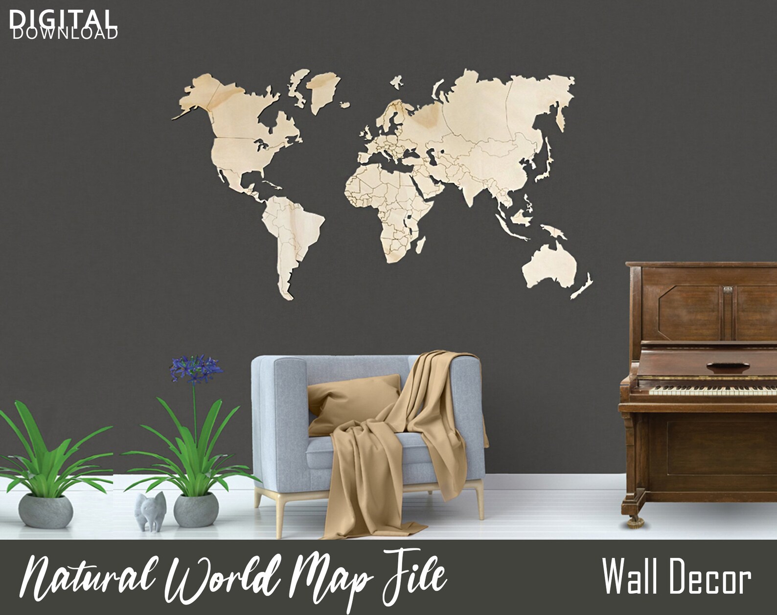 World Map file SVG I glowforge svg files world map Laser Cut | Etsy