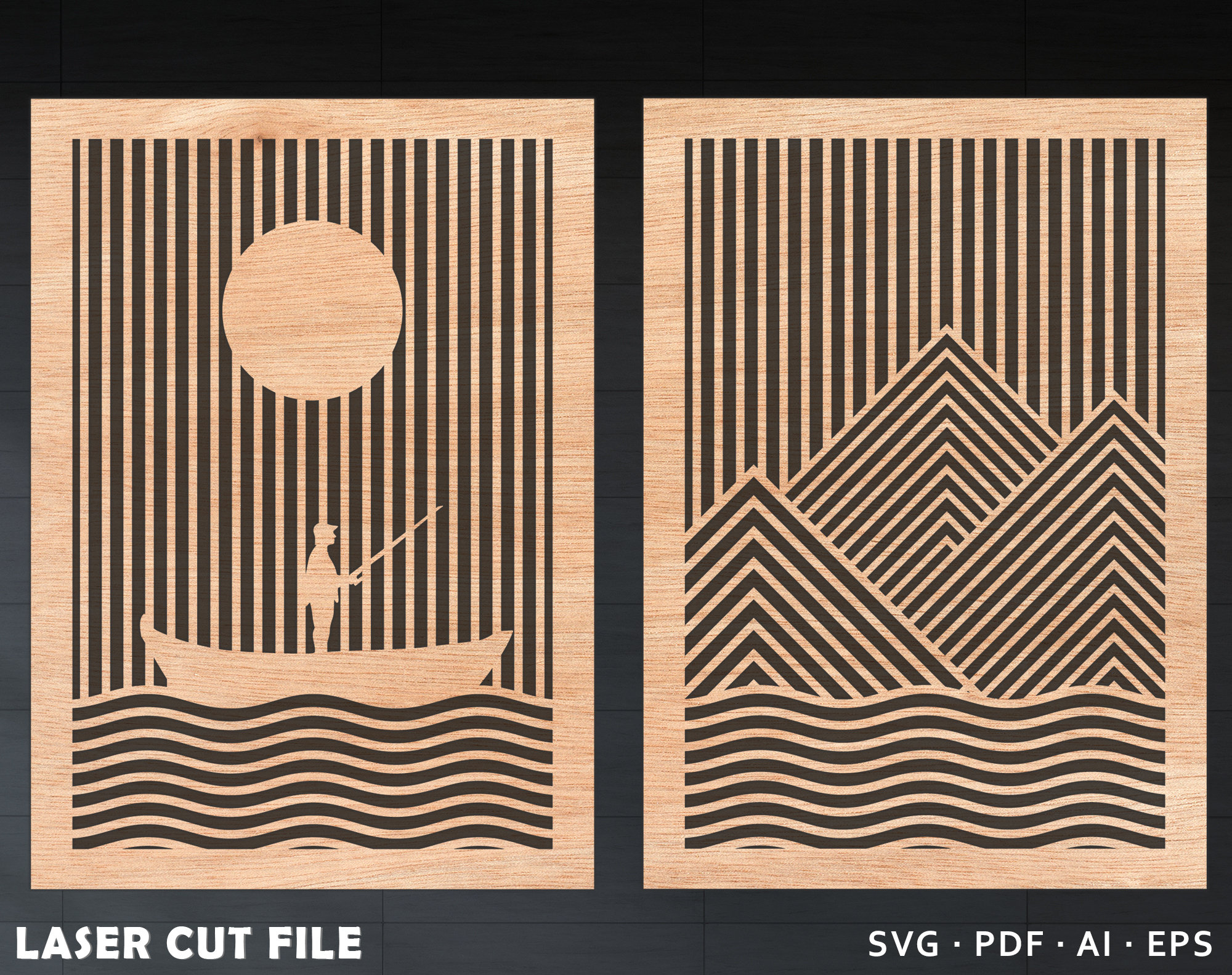 Lake Life L Wall Art SVG L Line Art Svg L Glowforge File L - Etsy