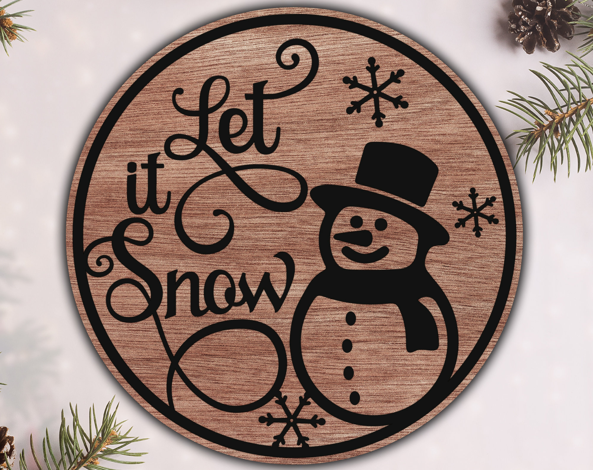 Christmas Sign SVG Let It Snow DXF L Winter Sign Svg L - Etsy