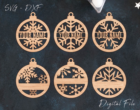 Split Snowflake SVG Files Personalized Snowflake Bundle SVG - Etsy