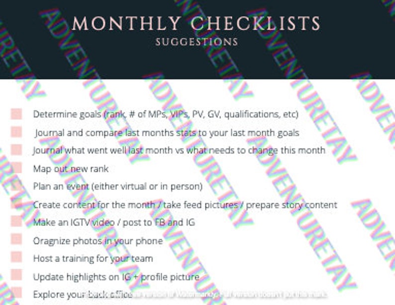 Monat Daily, Weekly, Monthly Checklists Posting Ideas Digital Downloads ...