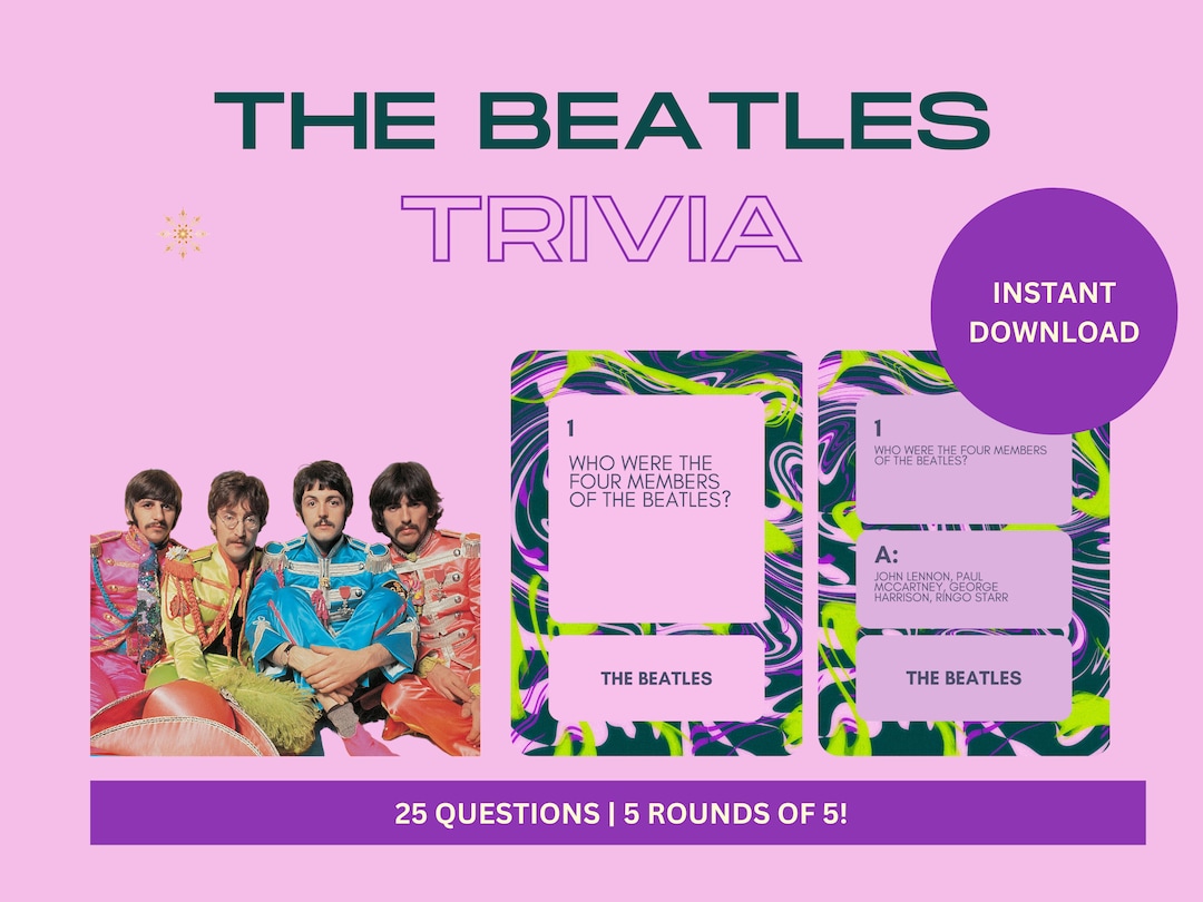 The Beatles Trivia John Lennon Ringo Star Paul Mccartney 70s Music ...