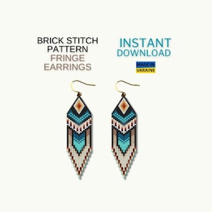 Brick Stitch Pattern Native Inspired, Indigenous Seed Bead Earring ...