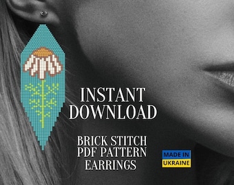 Daisy Flower Earrings Brick Stitch Pattern - Etsy