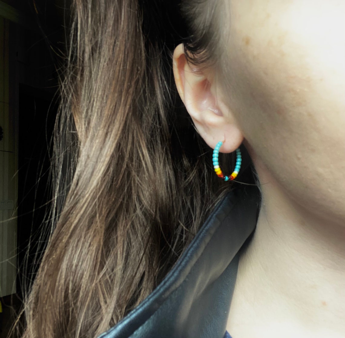 Indigenous Native Inspired Seed Bead Hoop Earrings Bohemian - Etsy