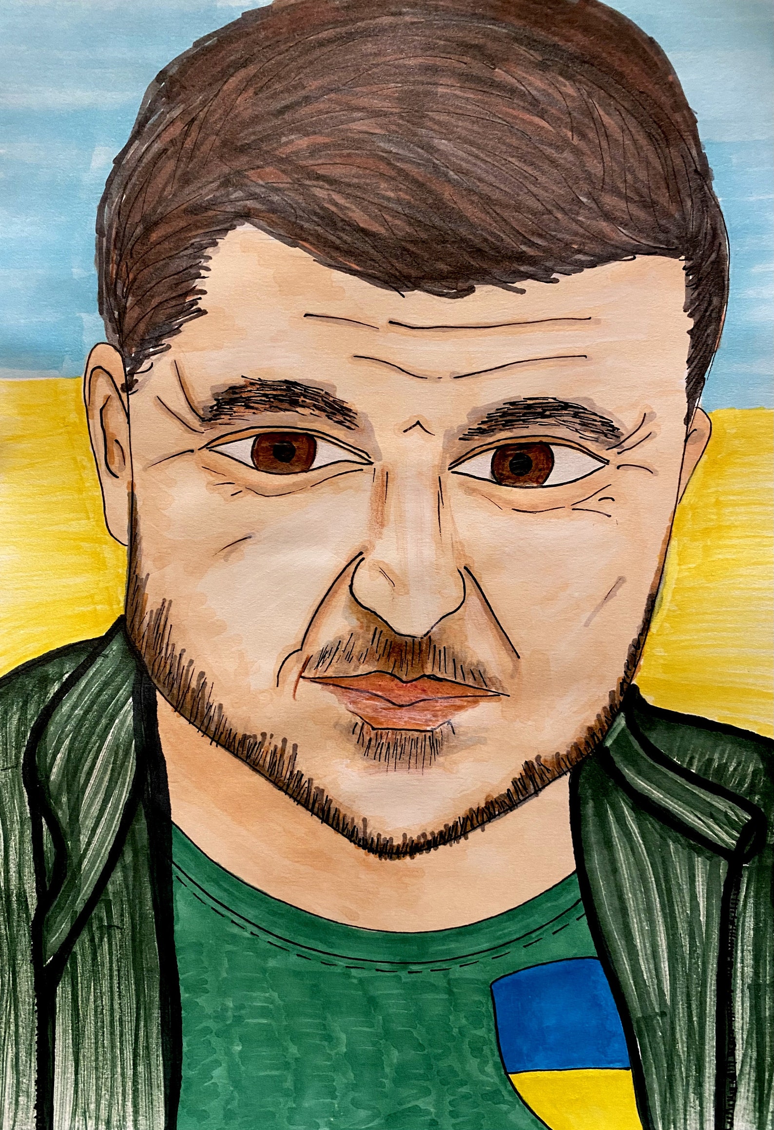 Ukraine Shop Zelensky Portrait Hero Ukrainian Drawing Art - Etsy