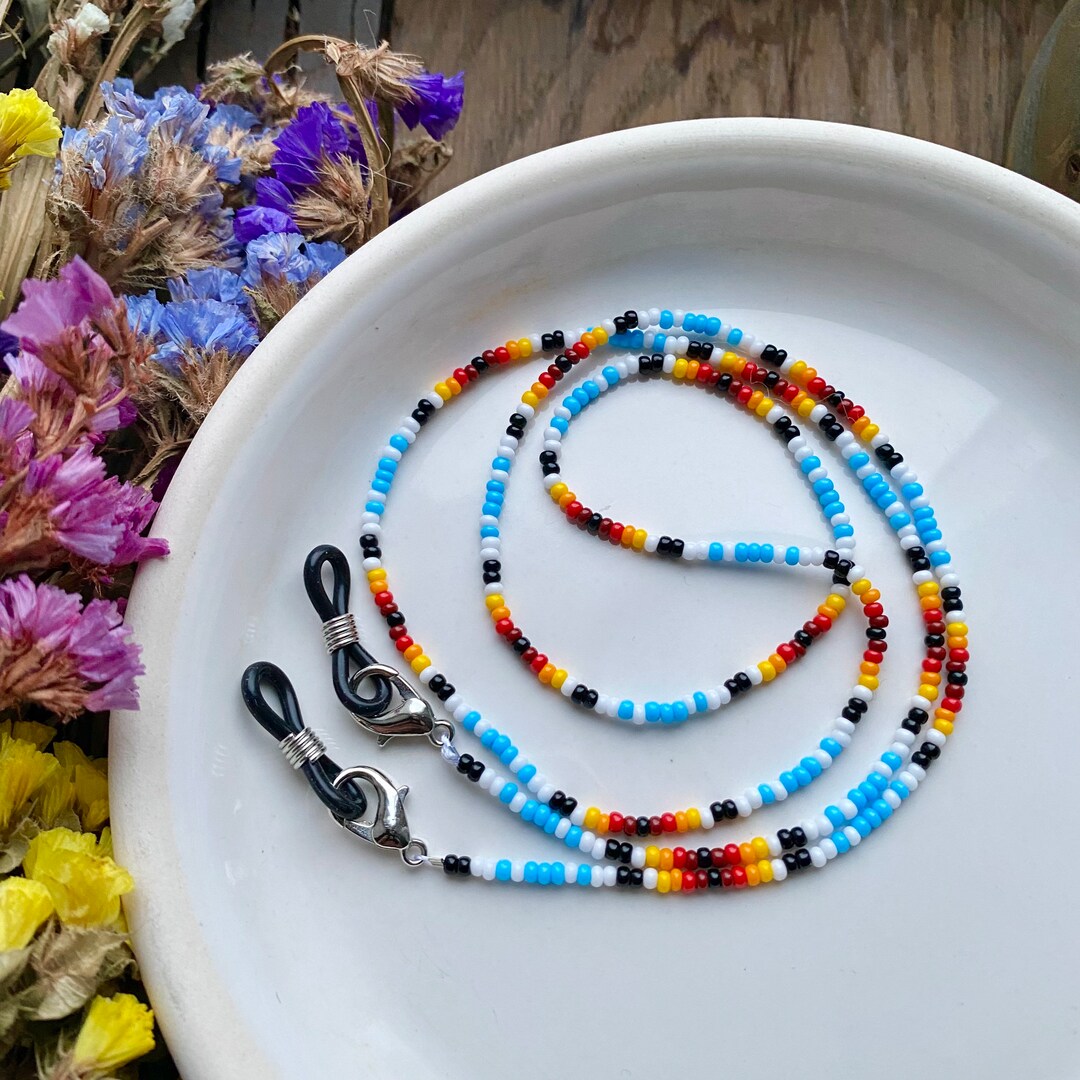 Handmade Colorful Seed Bead Indigenous Glasses Chain Native Inspired ...