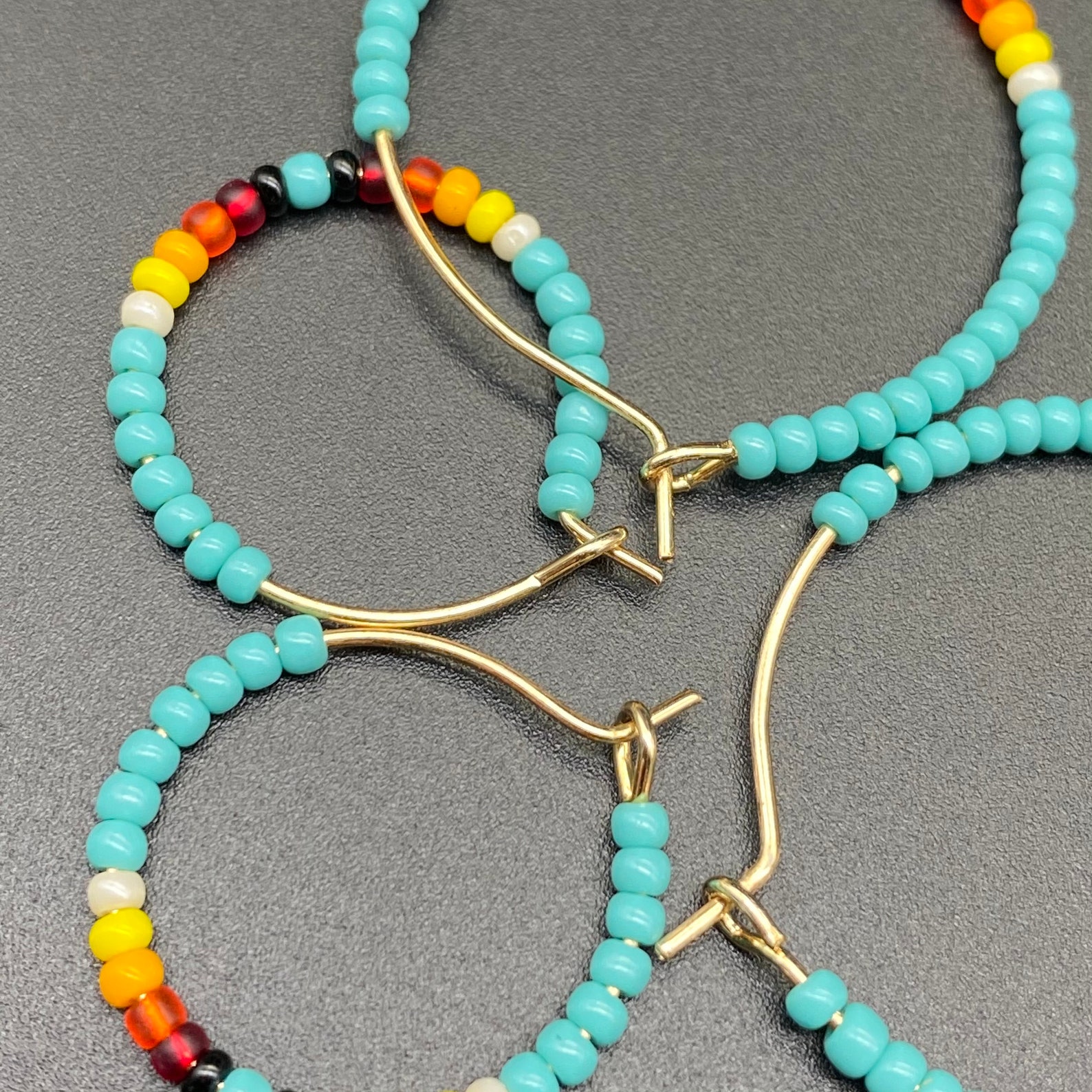 Indigenous Native Inspired Seed Bead Hoop Earrings Bohemian Boho Hippie ...