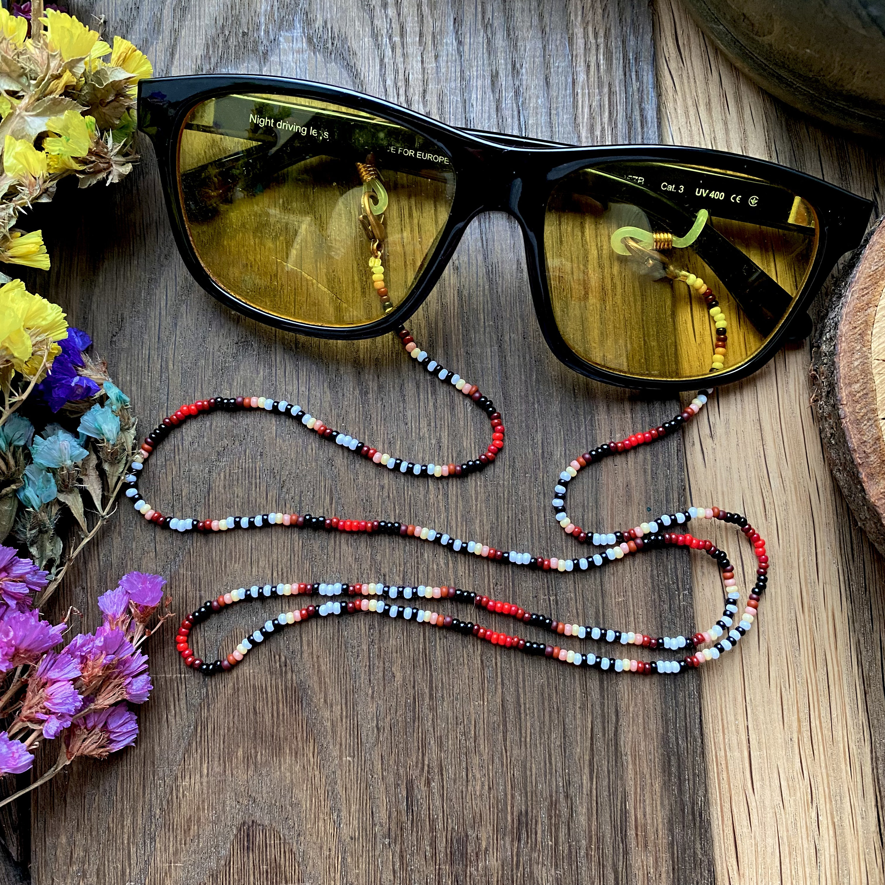 Hippie Dainty Indigenous Seed Bead Boho Glasses Chain Native Inspired ...
