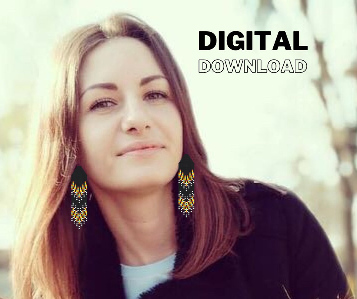 Brick Stitch Pattern, Colorful Aztec Seed Bead Earring Pattern ...