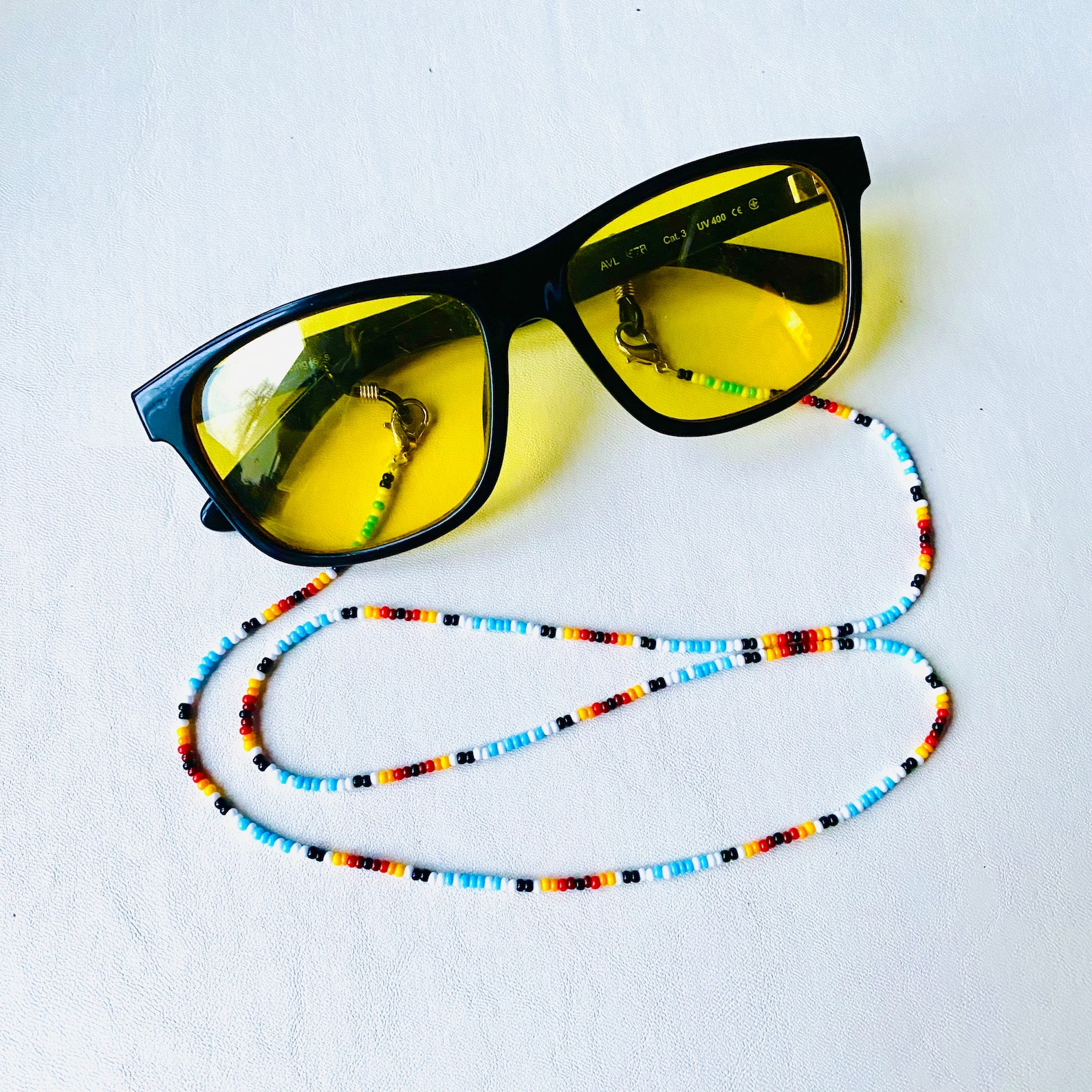 Handmade Colorful Seed Bead Indigenous Glasses Chain Native Inspired ...