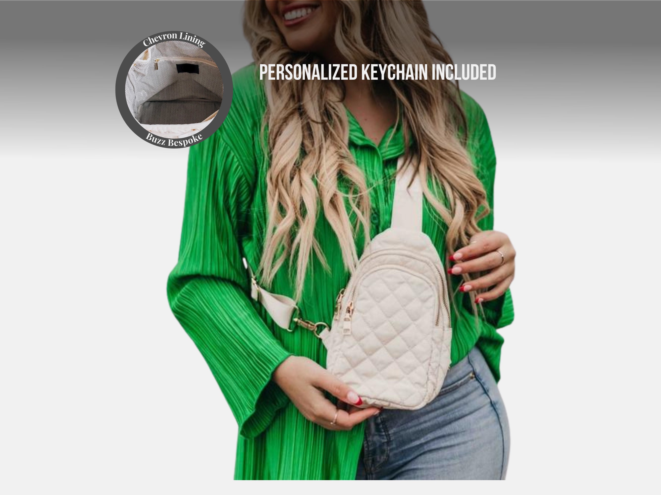 Quilted Sling Bag With Personalized Keychain Puffer Crossbody Quilted ...