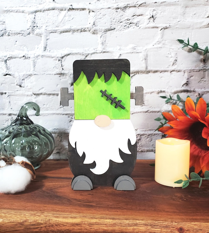Franken - Gnome Laser SVG, Monster Cut File, Halloween Shelf Sitter ...