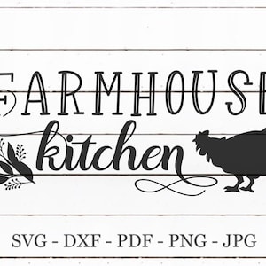 Farmhouse Kitchen With Chicken Design- DIGITAL SVG Art for Use With ...