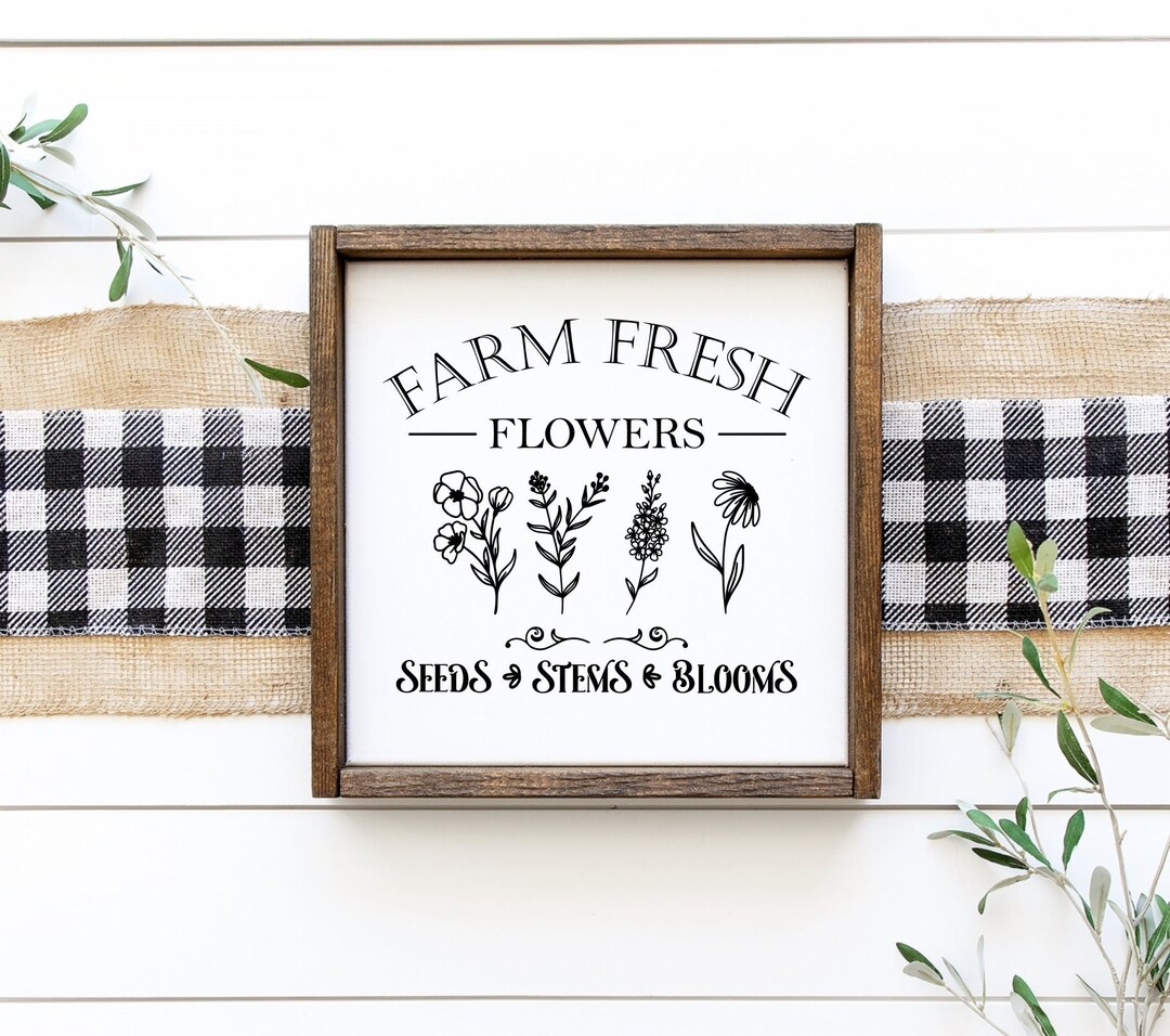 Farm Fresh Flowers SVG - Rustic Farmers Market Sign Clip Art ...