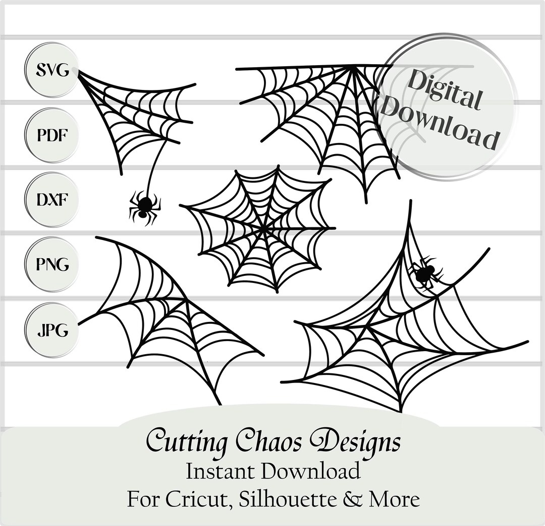 Spiderwebs SVG Bundle Halloween Cobweb Clip Art Scary Black Widow ...